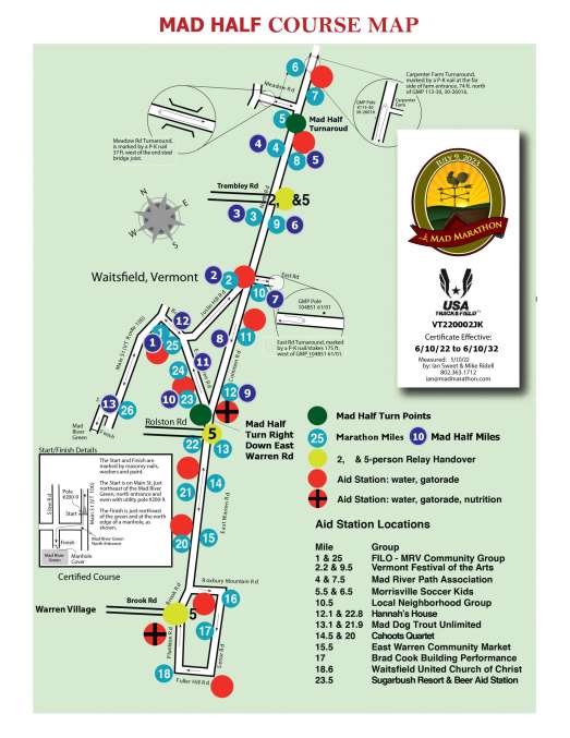 COURSE MAPS – Mad Marathon Mad Half Relays 5K and 10K
